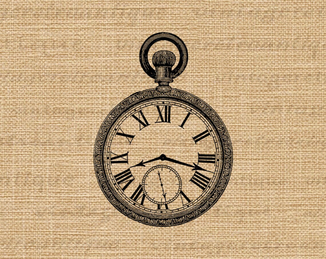 Printable Pocket Watch Digital Image Pocketwatch Graphic - Etsy