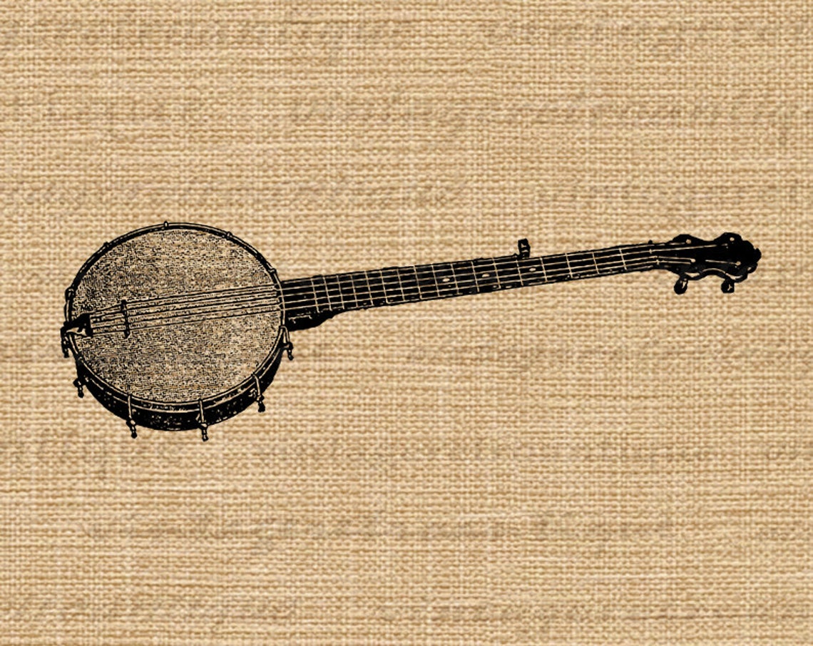 Digital Printable Banjo Image Antique Illustration Graphic - Etsy