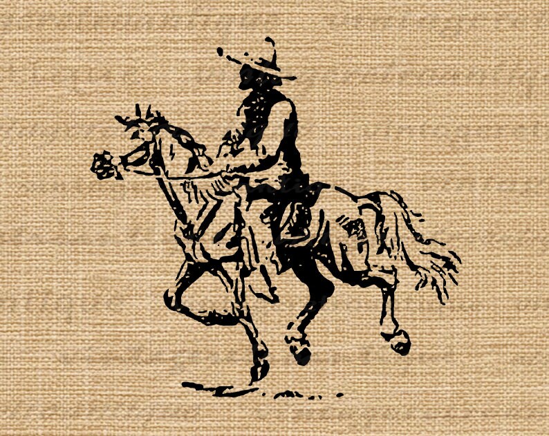 Cowboy Riding Horse Drawing