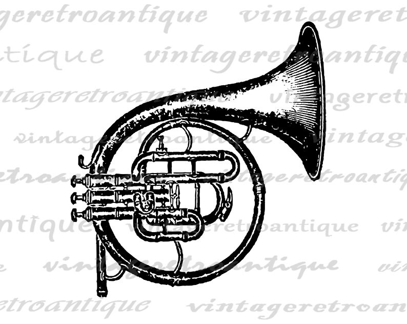 Printable Digital French Horn Graphic Music Instrument French - Etsy