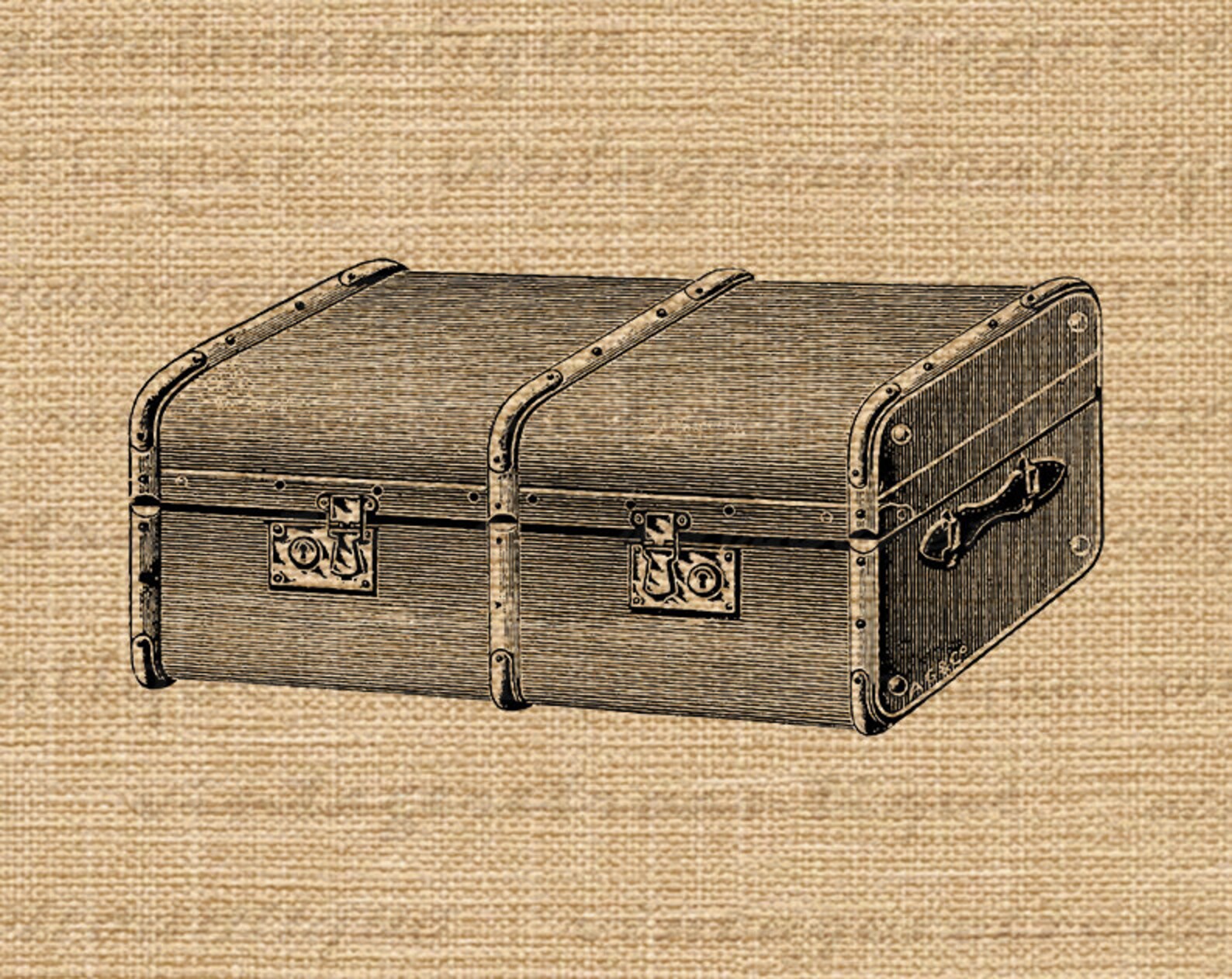 Antique Travel Trunk Digital Image Instant Download Antique Suitcase ...