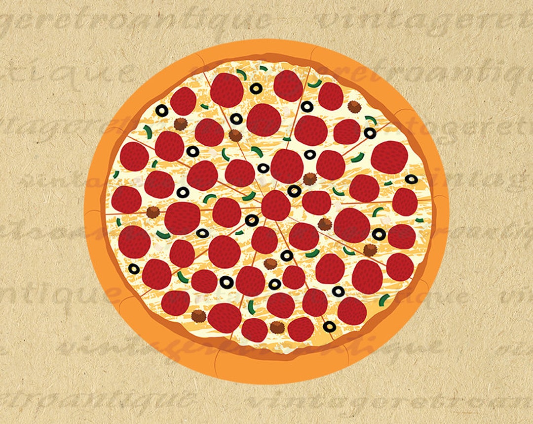 Printable Graphic Pizza Digital Illustration Download Image for ...