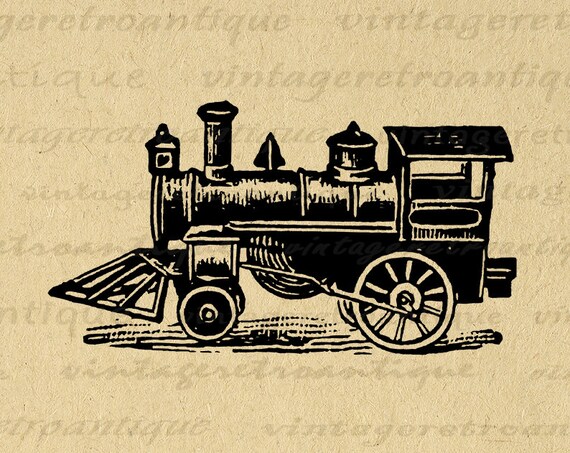 Locomotive Train Printable Graphic Download Antique | Etsy