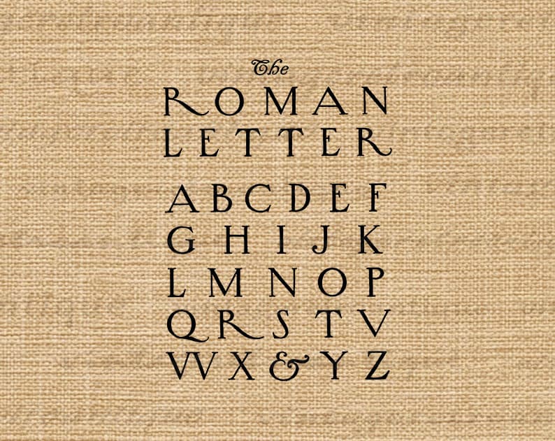 Printable Graphic Roman Style Letters Collage Sheet Download Alphabet ...
