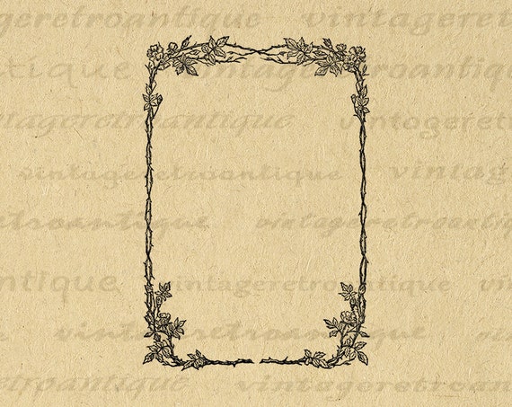 Printable Graphic Vine Leaf Frame Image Ornament Design | Etsy