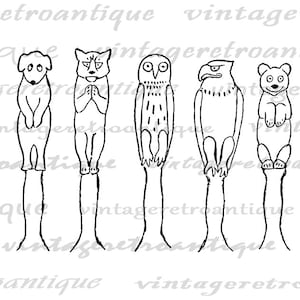 Printable Animal Totem Poles Digital Download Native American Indian ...