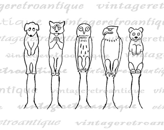 Printable Totem Pole Animal Faces
