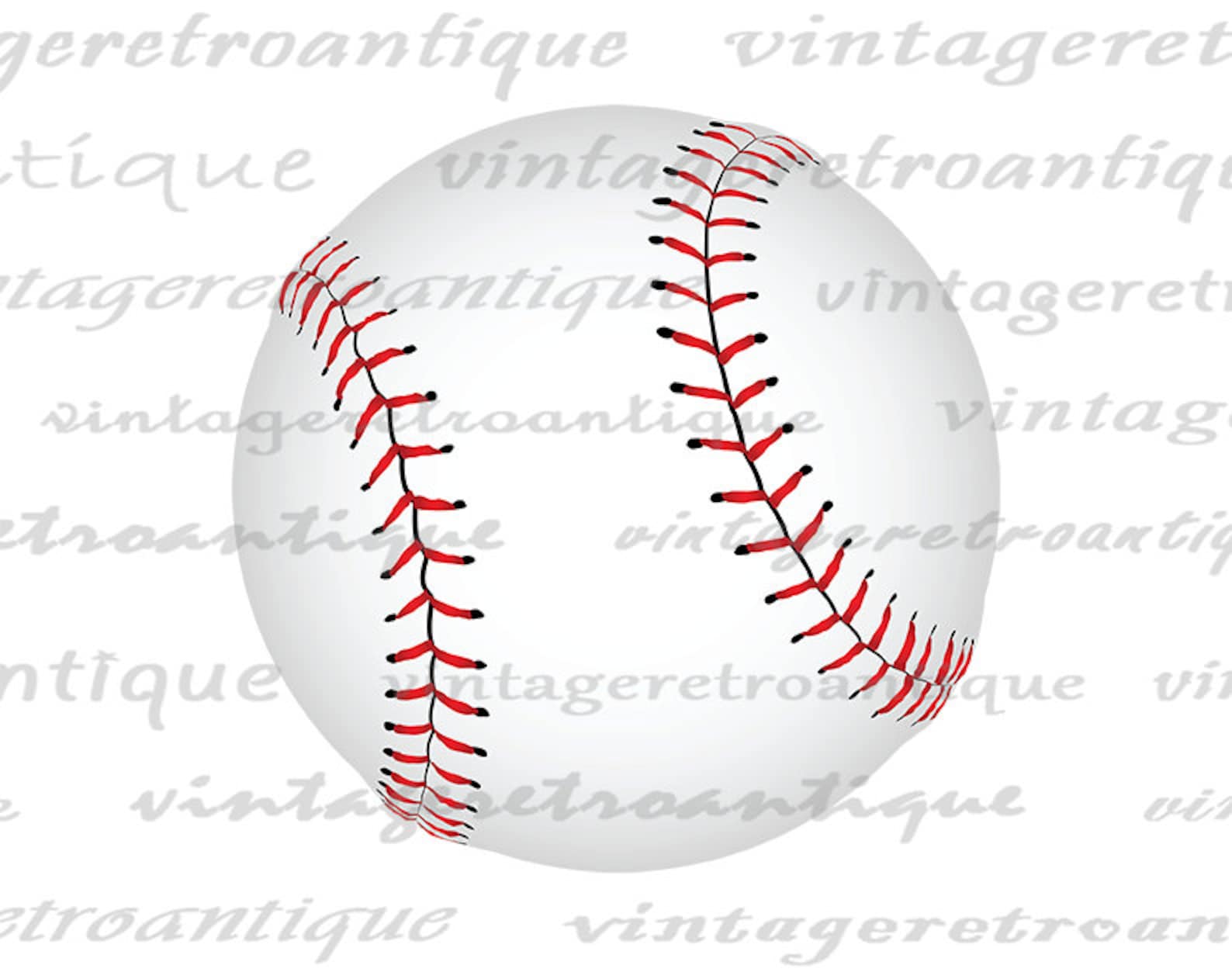 Digital Baseball Printable Image Baseball Ball Art Download Color ...