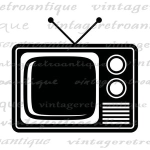 Digital Printable Television Graphic Vintage TV Image Artwork Old ...