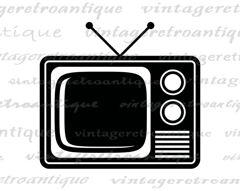 Digital Printable Television Graphic Vintage TV Image Artwork - Etsy