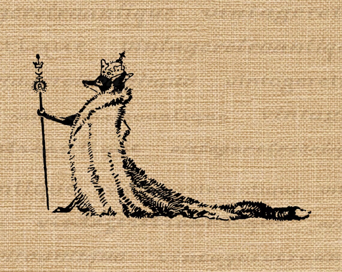 Digital Image Fox King Graphic Antique Illustration Download - Etsy