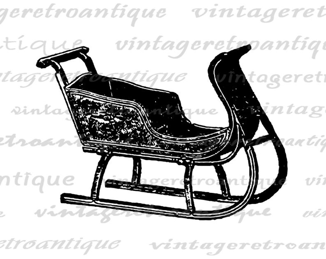 Printable Digital Antique Sled Download Christmas Sleigh | Etsy