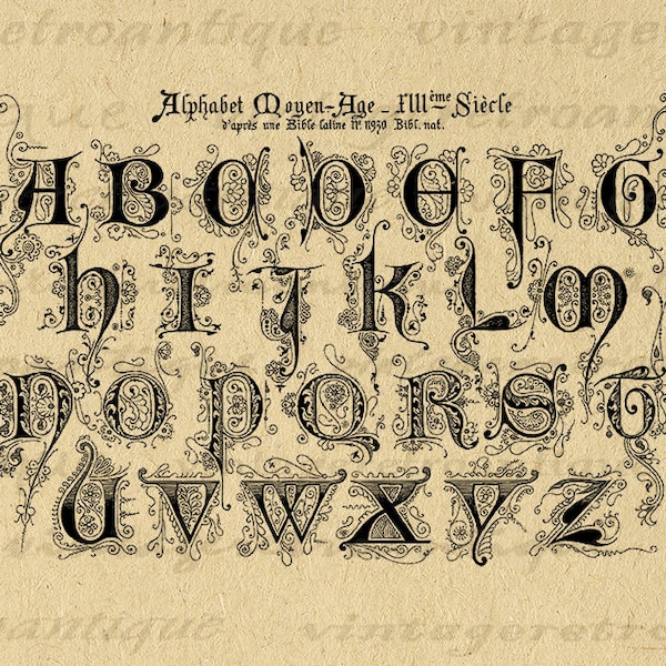 Medieval Alphabet - Etsy
