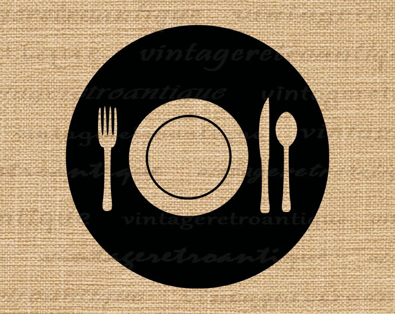 Printable Plate Setting Digital Image Illustration Graphic - Etsy