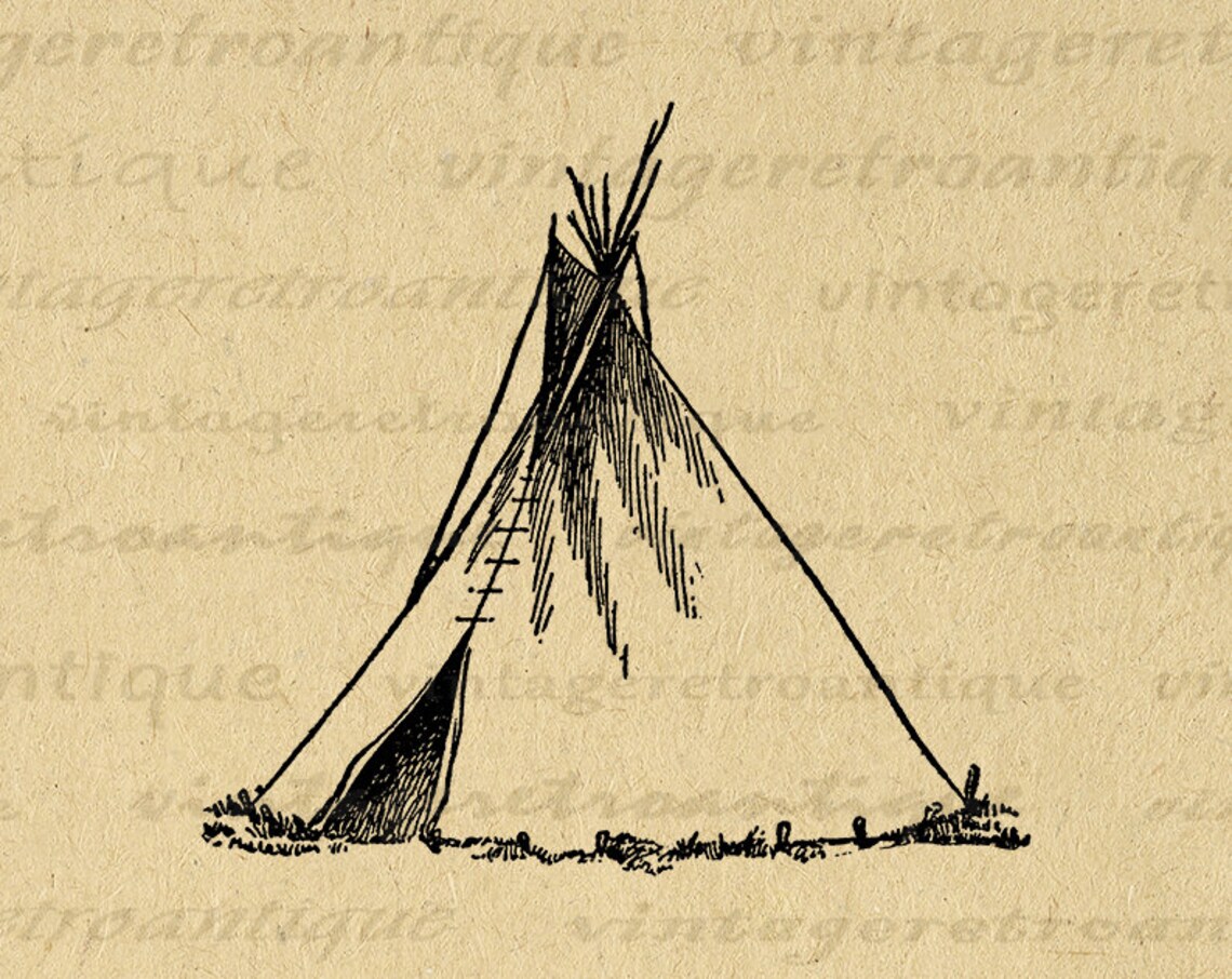 Printable Tepee Image Graphic Indian Tepee Download Digital - Etsy