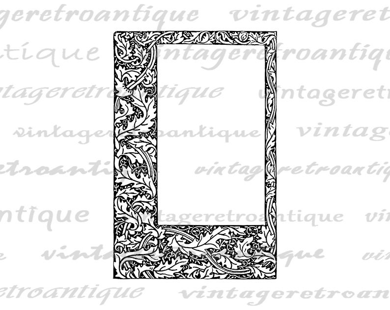 Leaves Frame Digital Image Download Antique Floral Frame Vintage Leaf ...