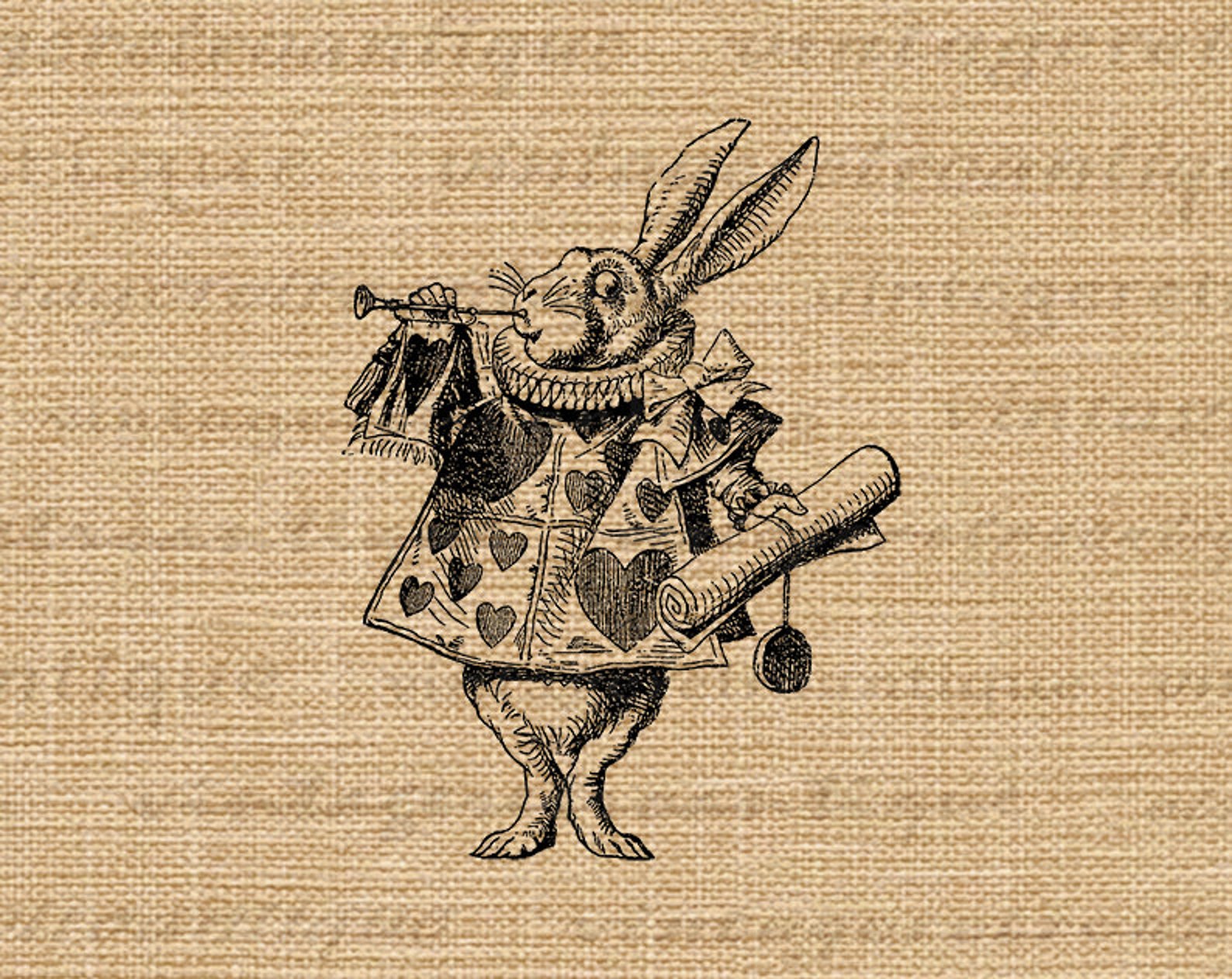 Printable Herald White Rabbit Graphic Download Alice in | Etsy