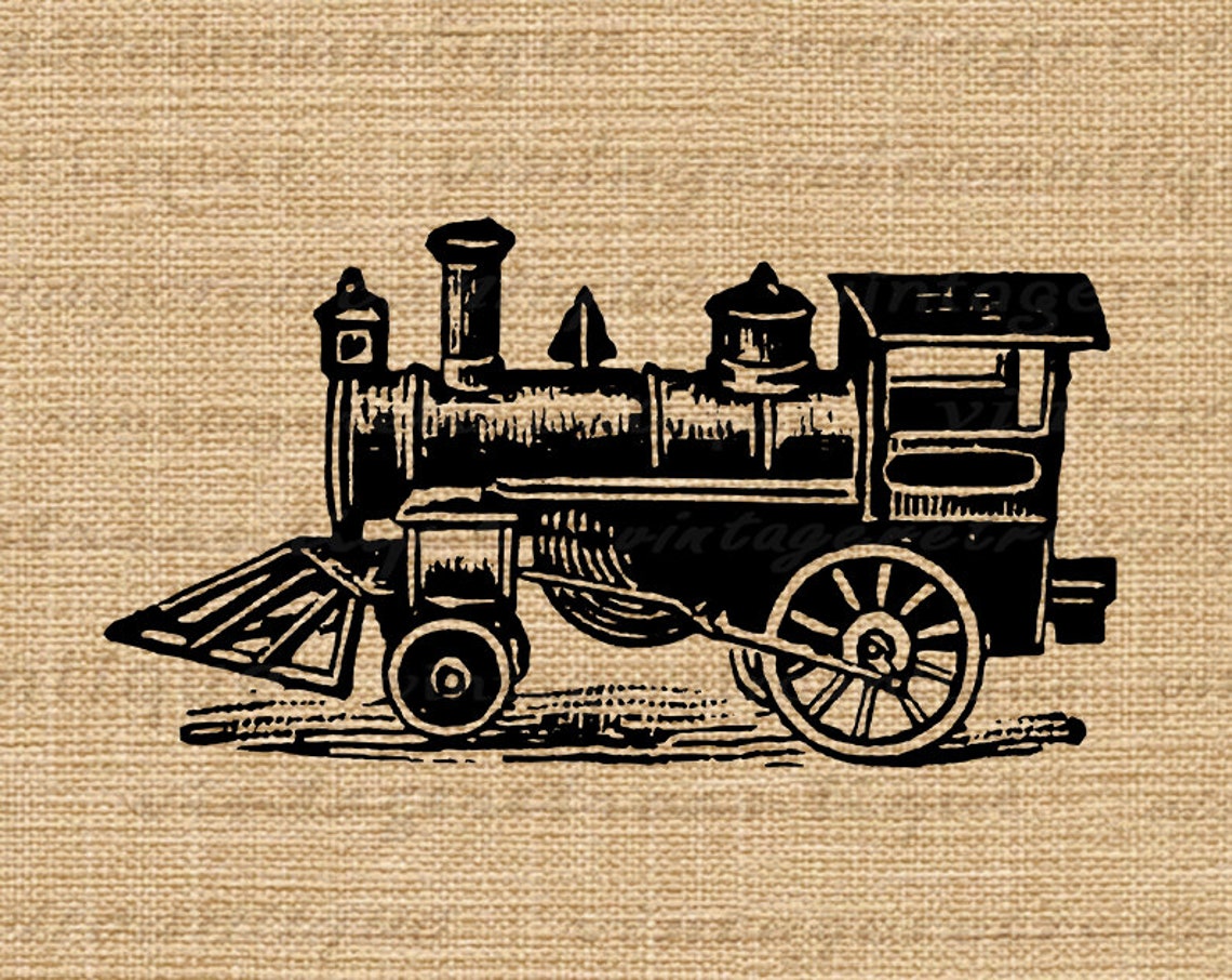 Locomotive Train Printable Graphic Download Antique - Etsy