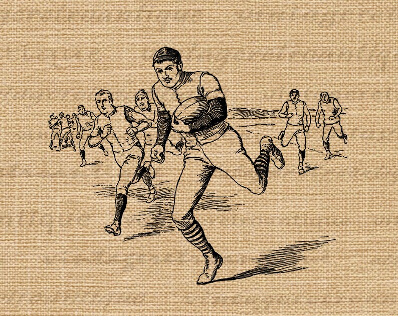 Digital Old Fashioned Football Players Graphic Download - Etsy
