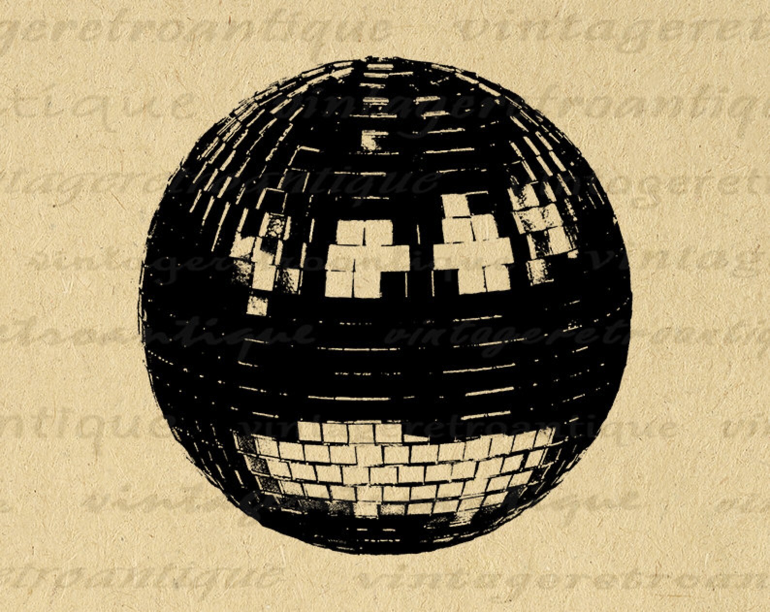 Digital Printable Disco Ball Graphic Mirror Ball Image Illustration ...