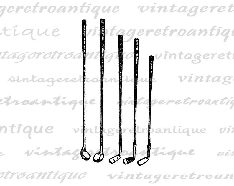 Printable Golf Clubs Graphic Download Image Golf Digital Illustration ...