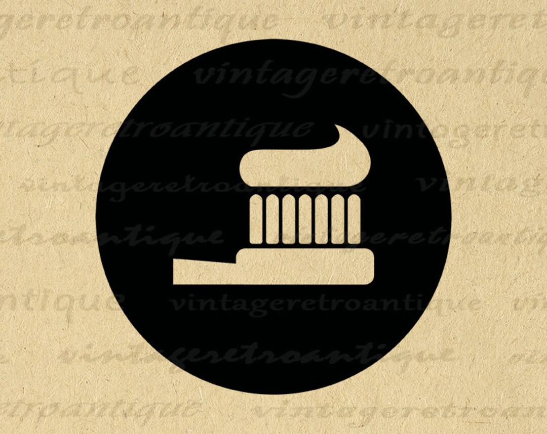 Printable Graphic Toothbrush With Toothpaste Icon Digital Image ...