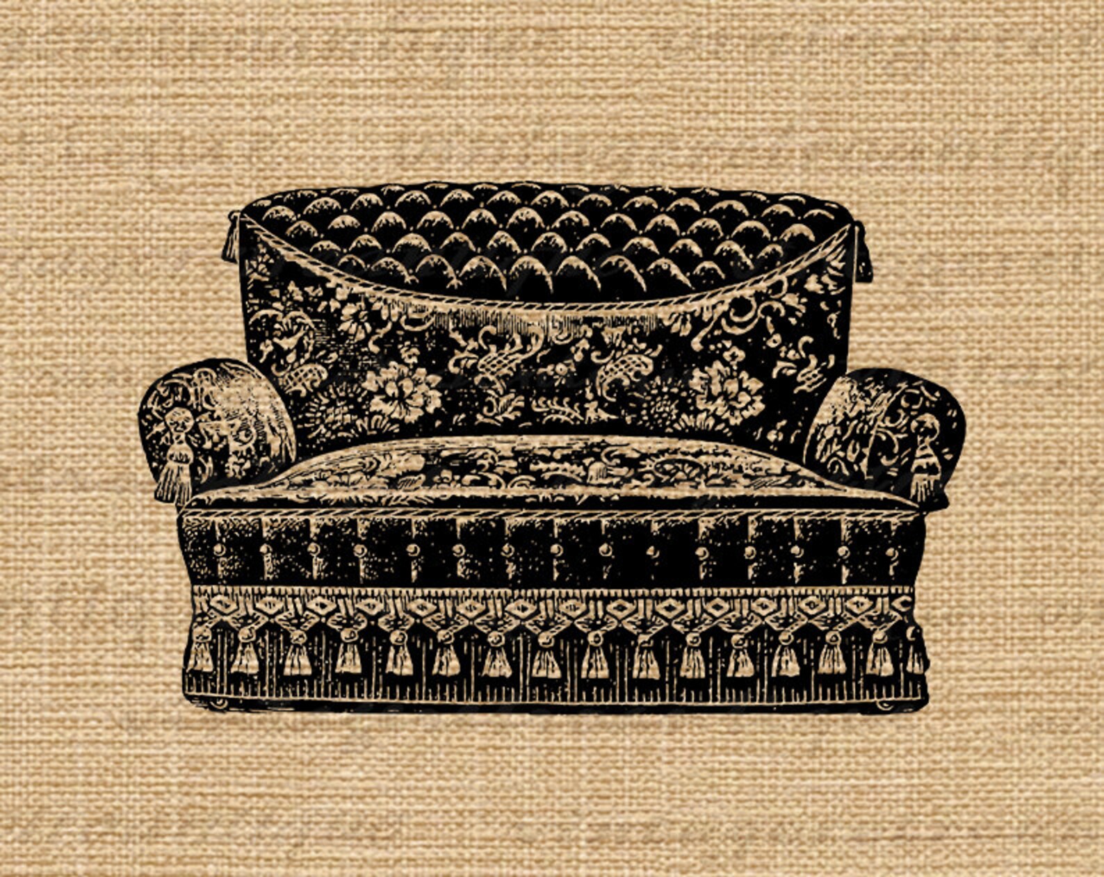 Antique Couch Graphic Printable Digital Furniture Image - Etsy