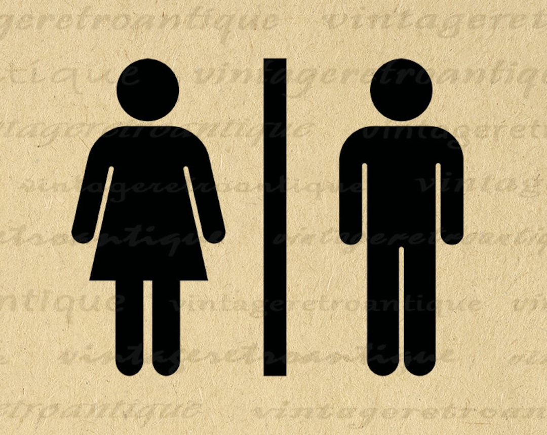 Male and Female Restroom Symbol Image Graphic Printable Bathroom Icon ...