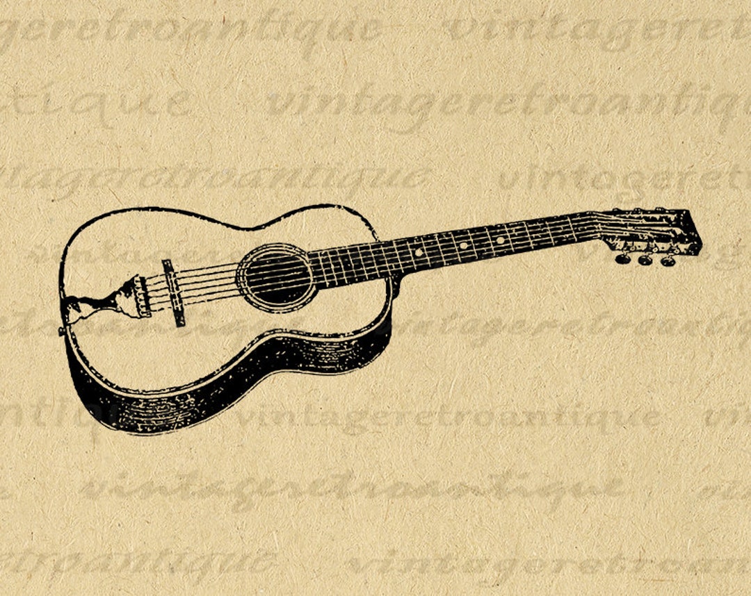 Digital Acoustic Guitar Image Download Printable Music Illustration ...