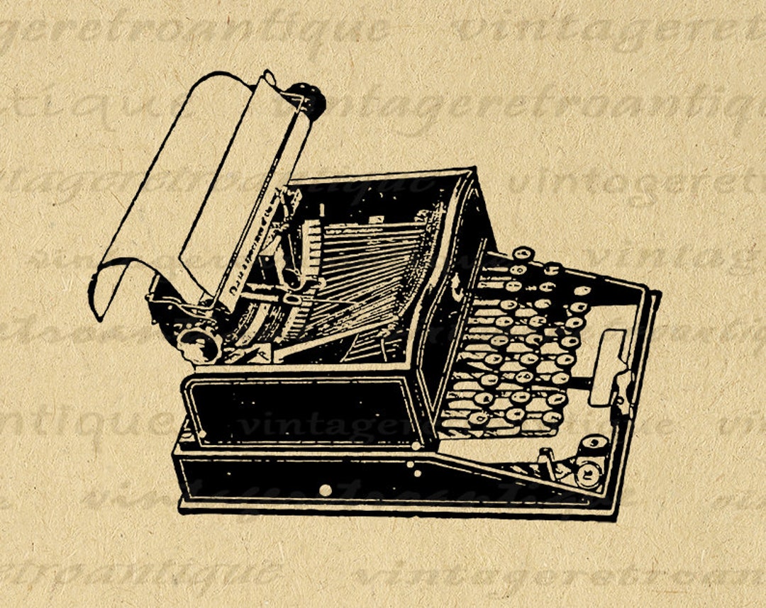 Printable Graphic Old Fashioned Typewriter Digital Image Illustration ...