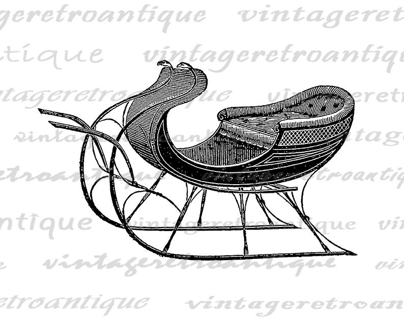 Winter Sleigh Digital Image Download Collage Sheet Snow Sled Printable ...