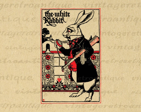 The White Rabbit Alice in Wonderland Printable Color | Etsy