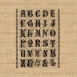 Digital Embellished Alphabet Graphic Image Medieval Script Printable ...