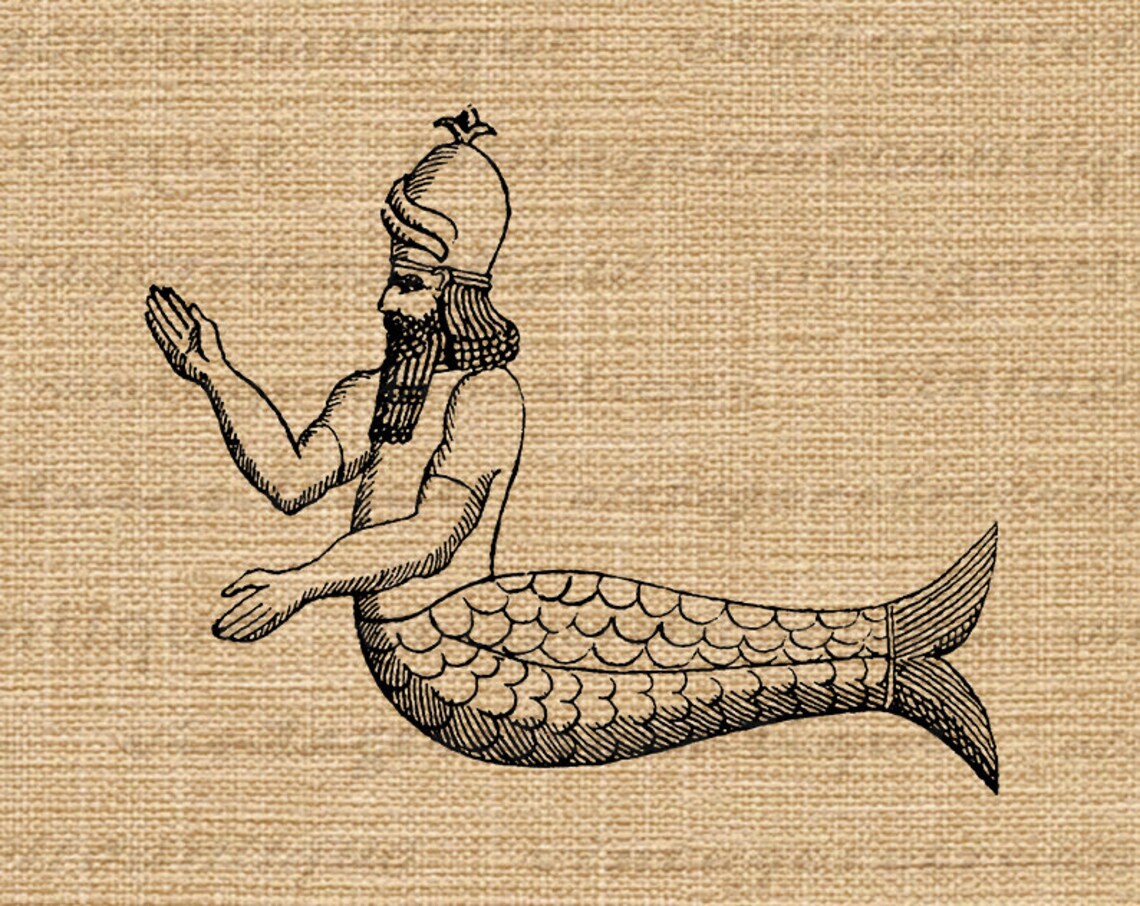 Mythical Merman Digital Printable Download Mermaid Graphic - Etsy