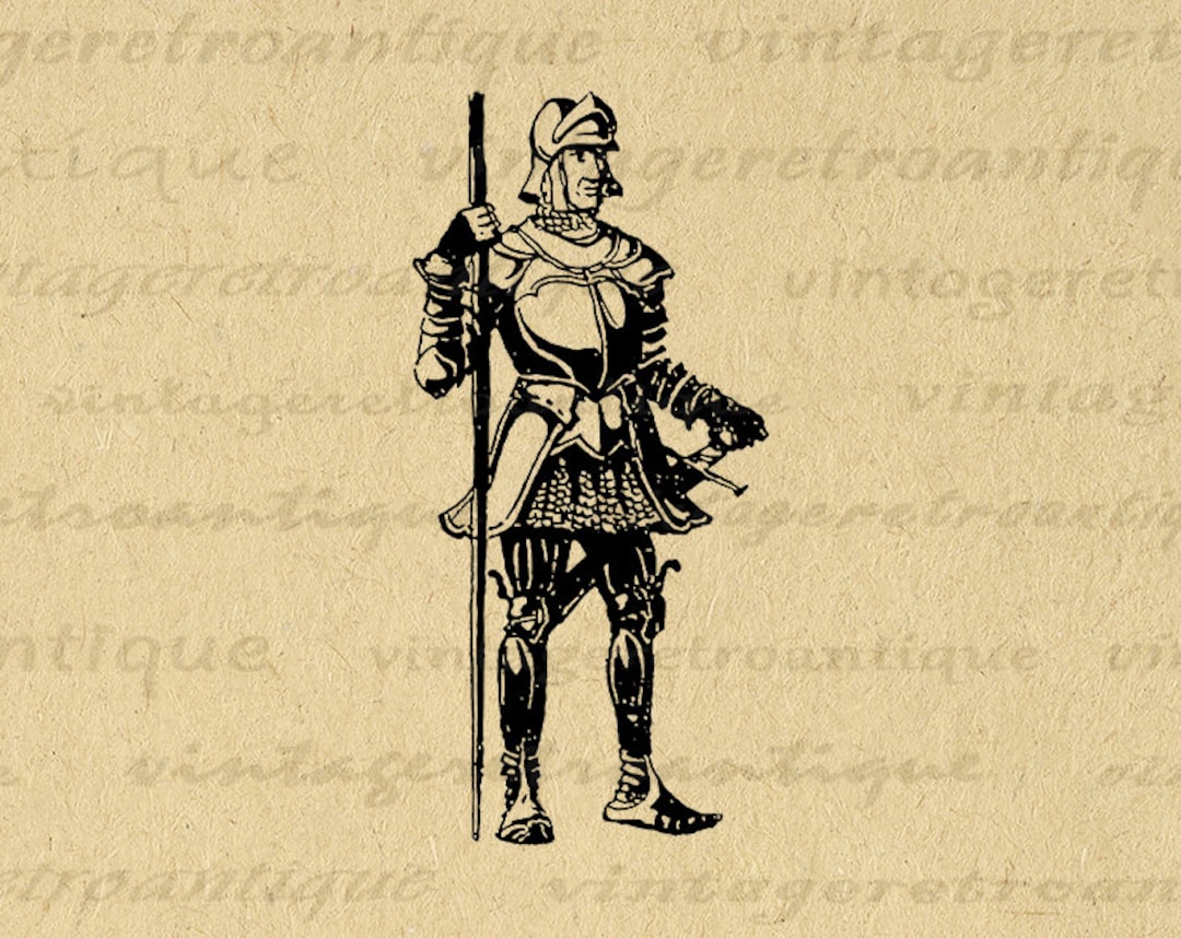 Printable Graphic Medieval Knight Artwork Download Illustration Digital ...