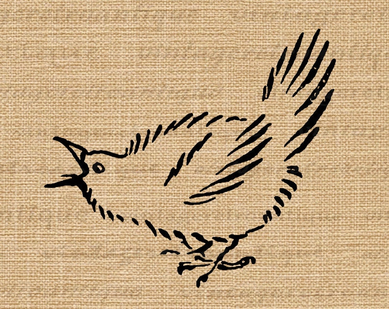 Printable Little Bird Digital Image Cute Bird Graphic Instant - Etsy