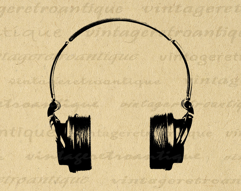 Printable Graphic Headphones Illustration Download Music Image - Etsy