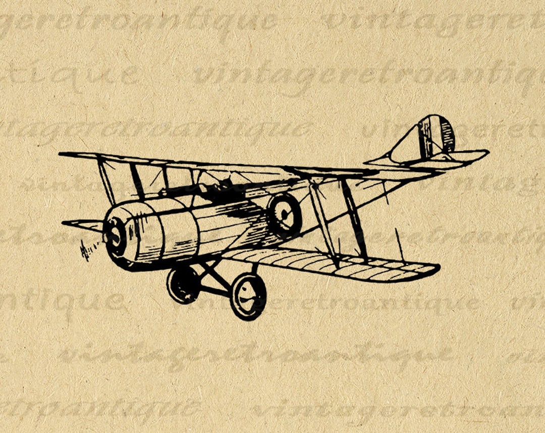 Old Fashioned Airplane Printable Digital Image Plane Airplane Graphic ...