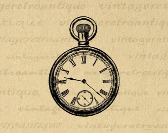 Old Fashioned Antique Pocket Watch Digital Image Download | Etsy UK
