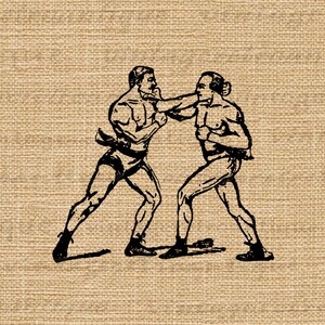 Printable Boxers Image Antique Artwork Download Boxing Graphic Digital ...
