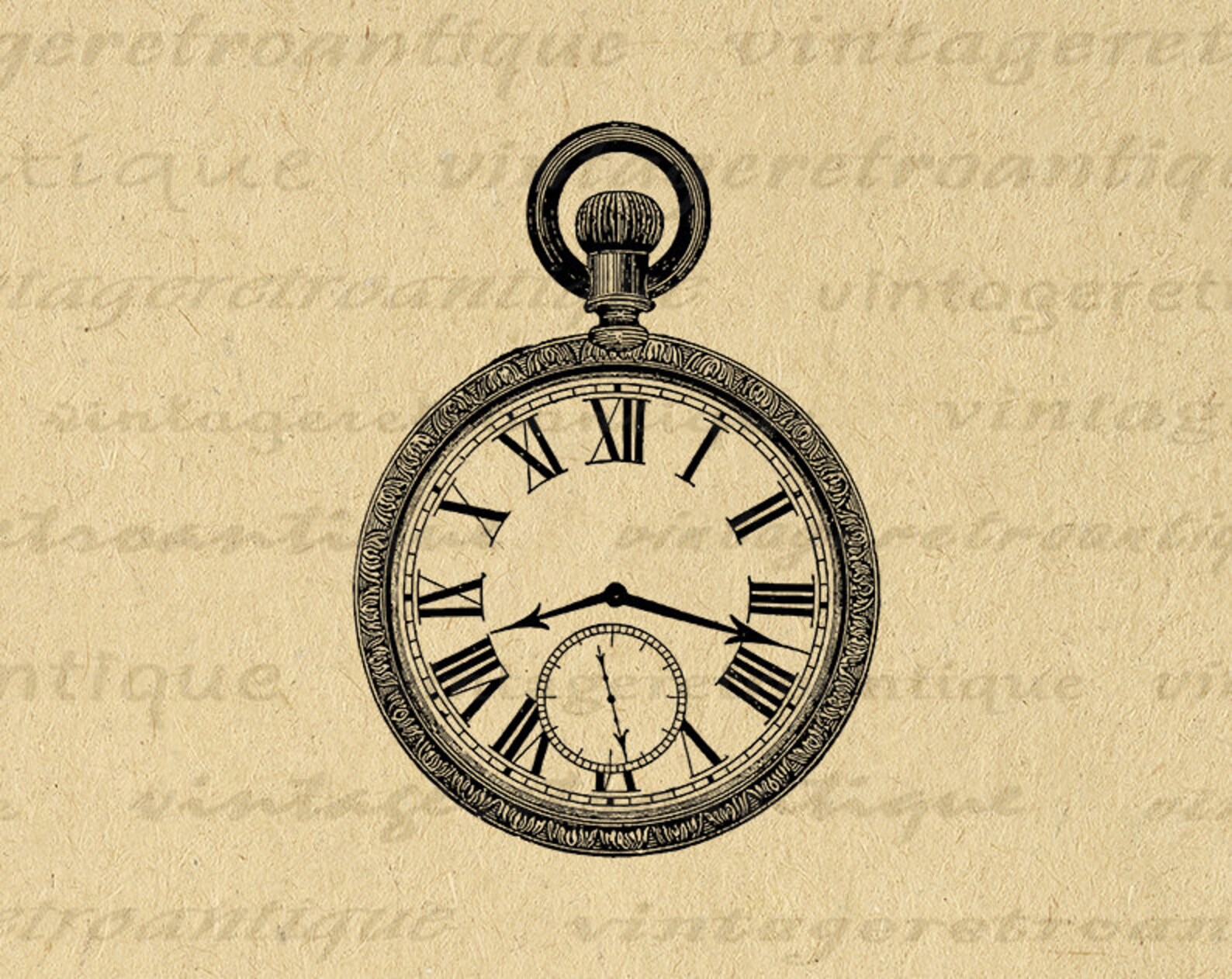Printable Pocket Watch Digital Image Pocketwatch Graphic Download ...