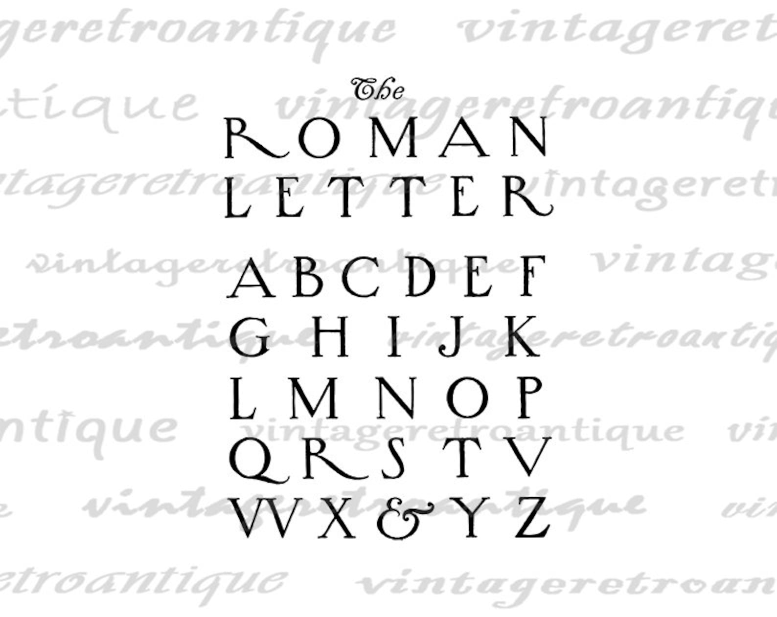 Printable Graphic Roman Style Letters Collage Sheet Download Alphabet ...