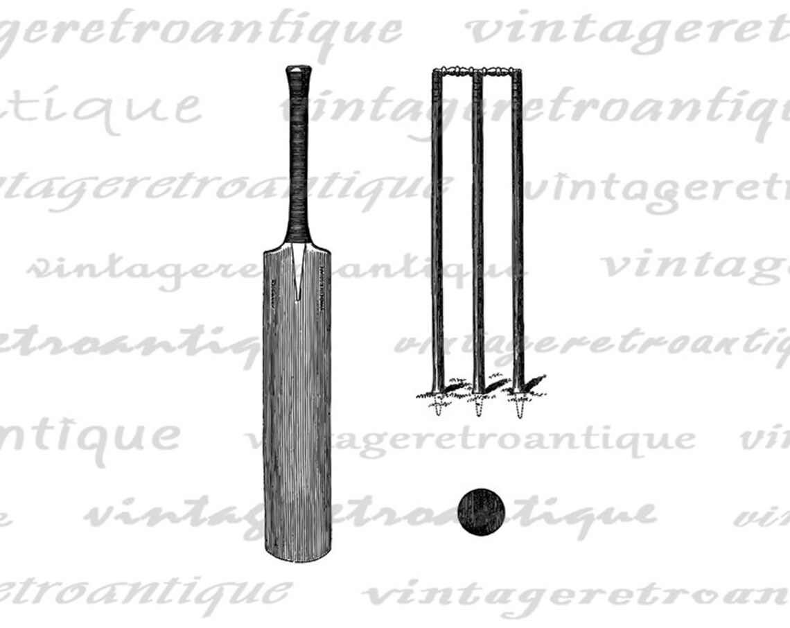 Printable Cricket Bat and Ball Digital Image Download Graphic - Etsy Norway