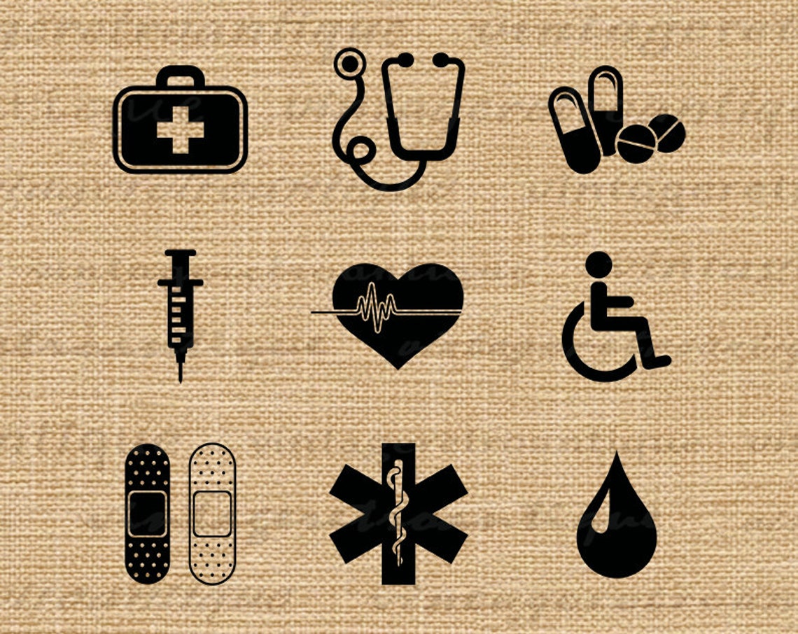 Health and Medical Icons Collage Sheet Image Printable Digital Image ...