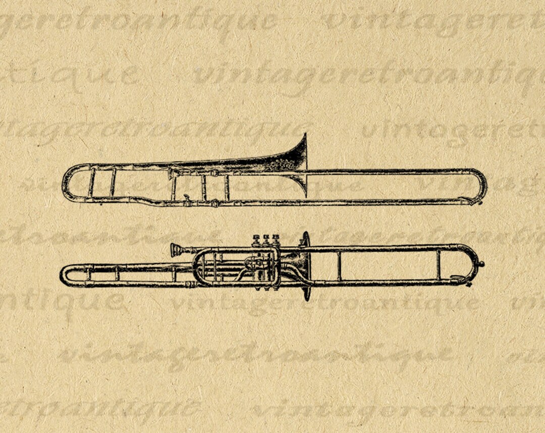 Printable Image Two Trombones Download Brass Instrument Graphic Music ...