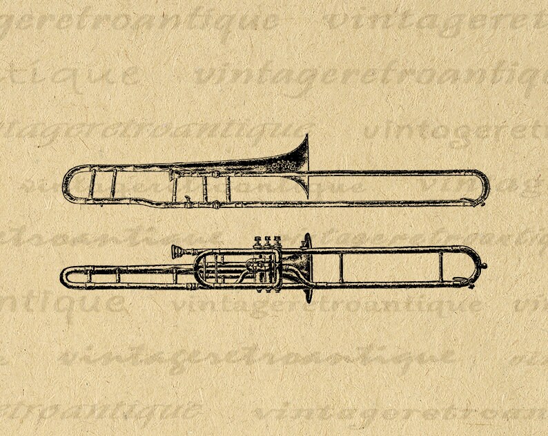Printable Image Two Trombones Download Brass Instrument - Etsy