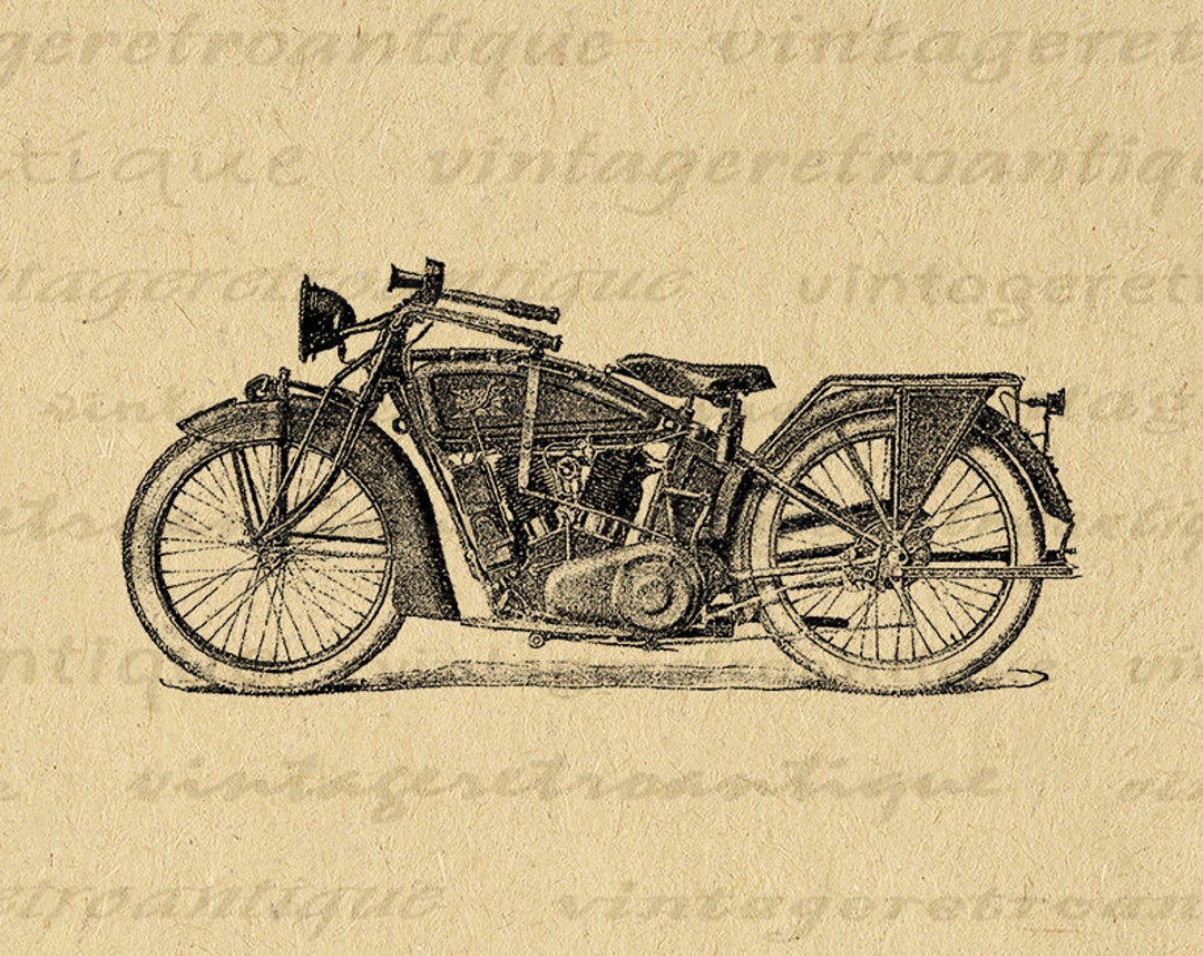 Digital Classic Motorcycle Graphic Image Illustration Download ...