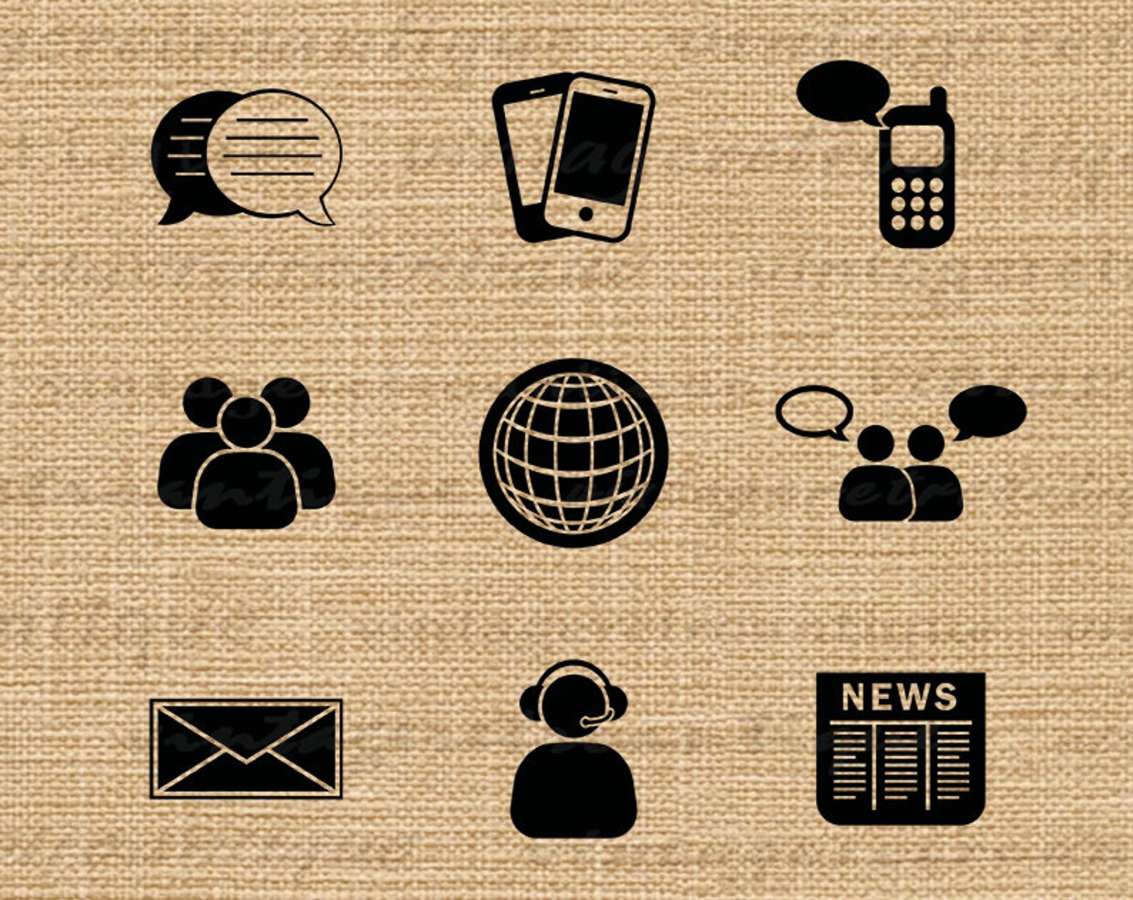 Printable Business Communications Collage Sheet Digital Image | Etsy