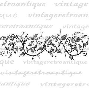 Printable Ivy Banner Digital Image Graphic Elegant Floral Header ...