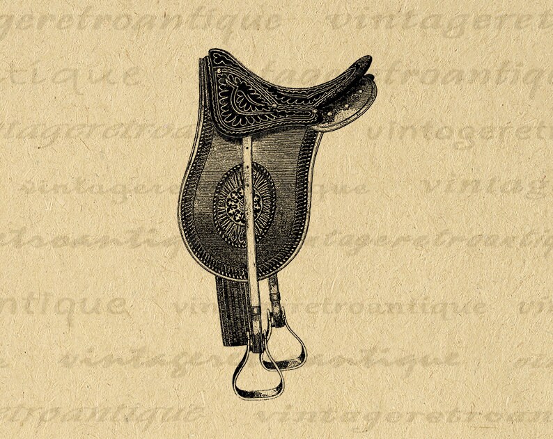 Antique Saddle Image Graphic Printable Horse Riding Digital - Etsy